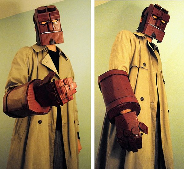 Cardboard Hellboy cosplay