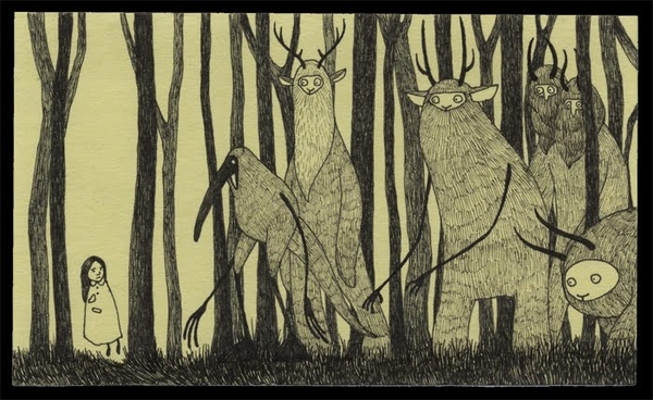 Amazing, scary, wonderful monster illustrations... on post-it notes!