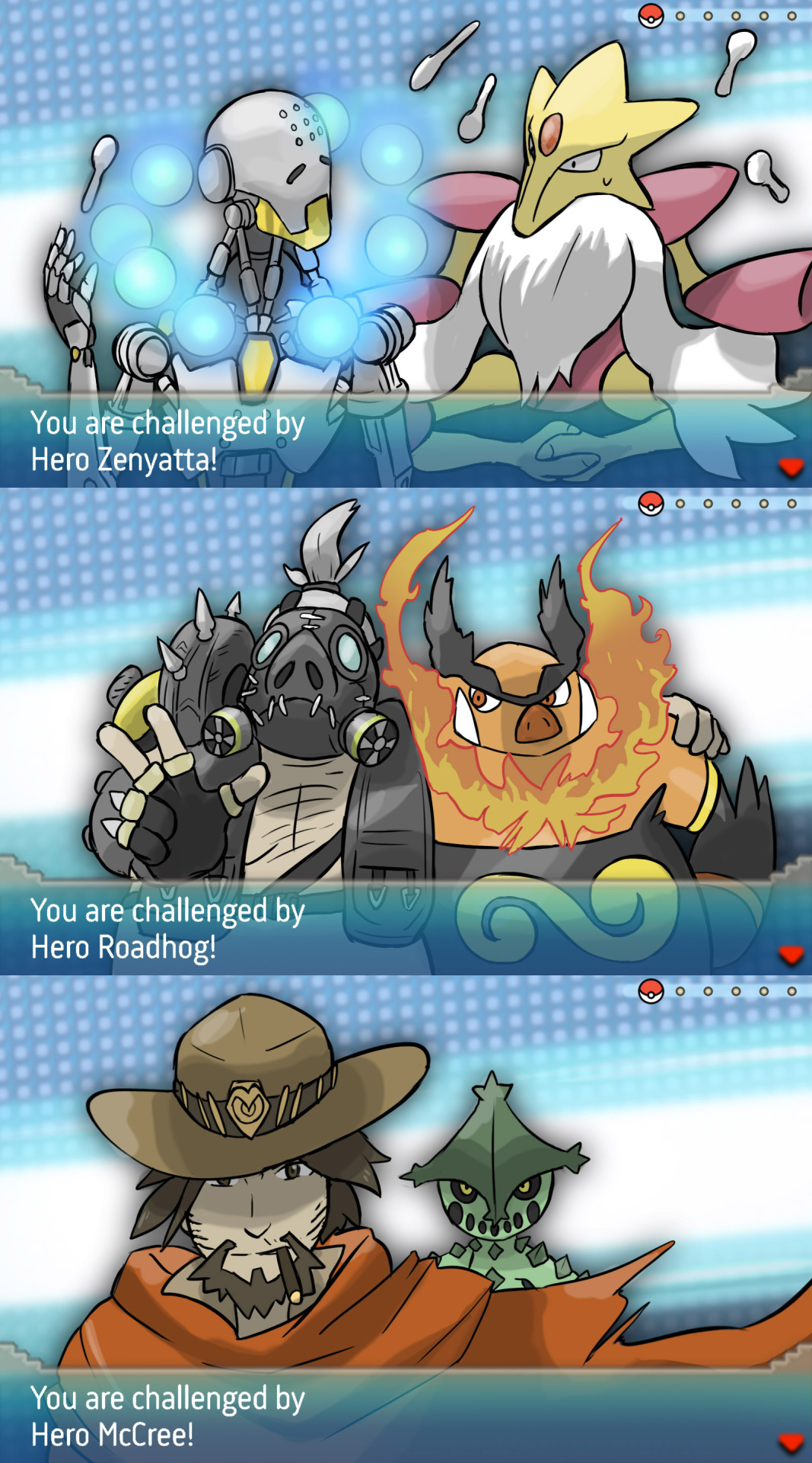 Overwatch characters and their Pokemon battles