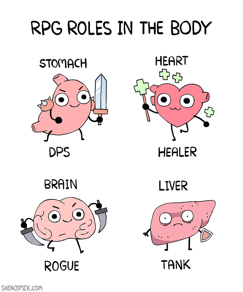 Your health is a campaign: RPG roles in the body
